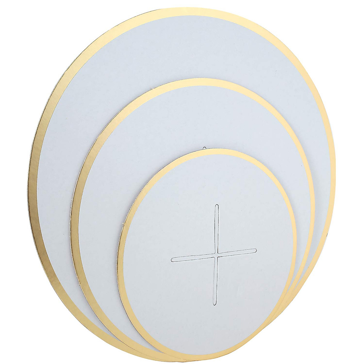 2 Set White and Gold 3-Tier Round Cardboard Cupcake Stand for 24 Cupcakes Perfect for Oh Baby Bridal Shower Birthday Party Supplies (White)