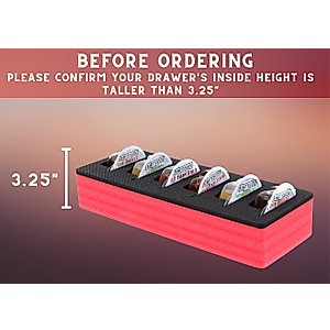 Polar Whale Cocktail Capsule Drawer Organizer Tray Red and Black Foam Insert Compatible with Bartesian for Kitchen Home Bar Party Waterproof Washable 6 Compartment 4.5 x 11.75 Inches