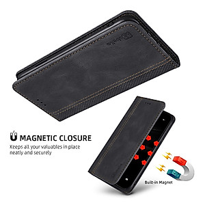 AKABEILA Case for One Plus Nord CE 3 Lite 5G Premium PU Leather Flip Wallet Case with Magnetic Closure Kickstand Card Slots Folio Mobile Phone Case Cover Protective Case Black