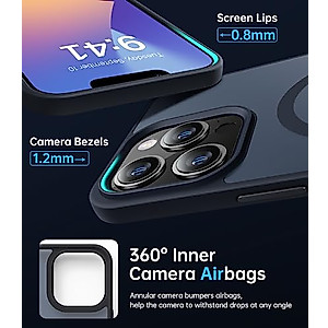 Kocanasi 𝗡𝗘𝗪 Magnetic for iPhone 13 Pro Max Case [Compatible with MagSafe] [10FT Military Grade Drop Tested] Slim Translucent Matte Case for iPhone 13 Pro Max Phone Case, Black (6.7")