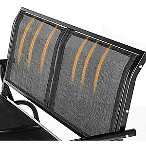 Alek...Shop Glider Bench Loveseat Rocking Chair 2-Person Seat Double Swing Chair, Essential Perfect for Patio, Porch, Garden, Indoor Outdoor