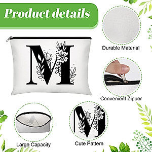 Reginary Monogrammed Initial Tote Bags Personalized Gift for Women Makeup Bag for Wedding Bridesmaid Birthday(Letter M)