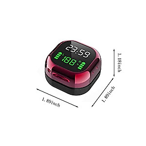 CENGNIAN Wireless Bluetooth Earbuds, Headset Led Power Display, Ear Buds Headphones, Stereo Earphones 5.2 in-Ear Type, Noise Cancelling Earbuds, Built-in Mic Headset Premium Deep Bass for Sport (red)