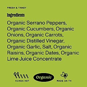 Organic Serrano Hot Sauce by Yellowbird - Organic Hot Pepper Sauce with Serrano Peppers, Cucumbers, and Lime - Plant-Based, Gluten Free, Non-GMO - Homegrown in Austin - 9.8 oz