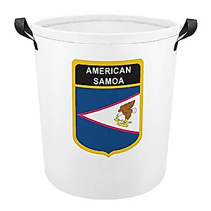 American Samoa Flag Large Laundry Basket Hamper Bag Washing with Handles for College Dorm Portable