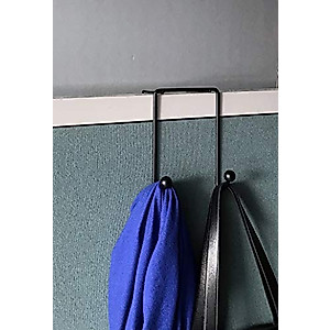 Tetra-Teknica CWH-02 3 Inch Space Addition Wire Double Hook for Partition Wall Cubicle Panel, Color Black