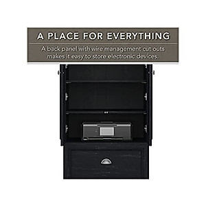 Bush Fairview 41.69-Inch H Storage Cabinet with 3 Shelves, Antique Black/Hansen Cherry (WC53980-03)
