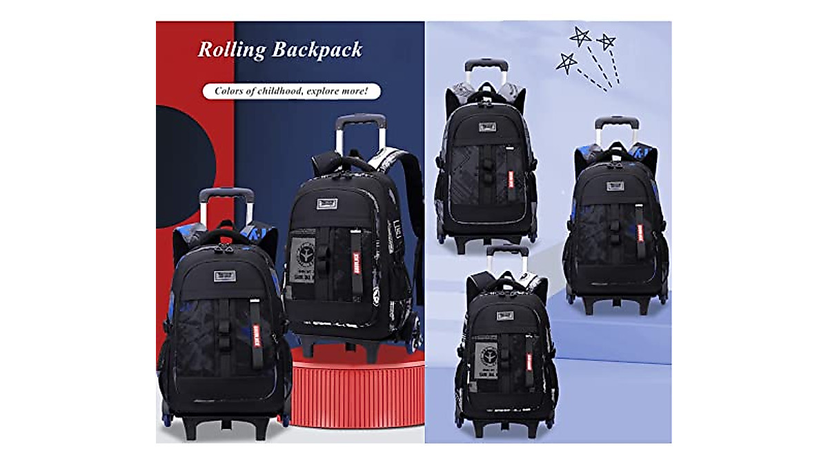 Camo Boys Rolling Backpack for Kids - Durable & Stylish
