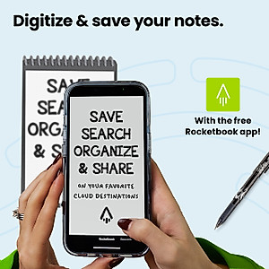 Rocketbook Smart Reusable Notebook - Dot-Grid Eco-Friendly Notebook with 1 Pilot Frixion Pen & 1 Microfiber Cloth Included - Pink Sky Cover, Mini Size (3.5" x 5.5")