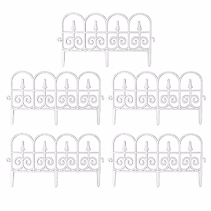 Small Decorative Garden Fence, 5 Panels PP Wire Fencing Border, Flower Edging Border Fence for Outdoor Yard Pathway Patio Landscape