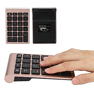 22 Keys Numeric Keypad, Number Pads BT Number Pad 22 Keys BT Number Pad for Laptop Pc Desktop Notebook (Rose Gold)