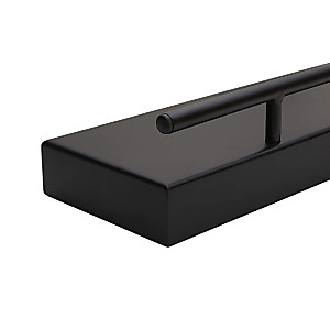 Melannco Floating Railing Shelf, 24-Inch, Black