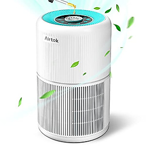 AIRTOK HEPA Air Purifier for Bedroom Home with Fragrance Sponges | 4-In-1 H13 True HEPA Air Filter for Smoke Dust Pollen Pet Dander Odors,99.97% Removal to 0.1 Microns | Ozone-Free, Night Light