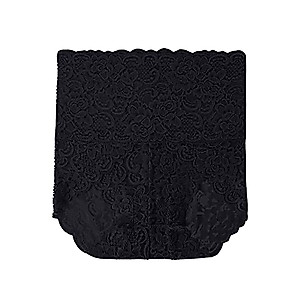 Kinple Women's High-Waist Undies Briefs Sexy Floral Lace Panty See Through Erotic Brief Teen Girls Cheeky Hipster Panties Black