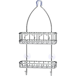 Simple Houseware Bathroom Hanging Shower Head Caddy Organizer, Chrome (22 x 10.2 x 4.2 inches)