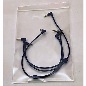 Starving Students Music Supplies Luigi's Modular M-Doppio Mini Y Right Angled Splitter Patch Cables 15cm x 15cm - 2 Pack (Blue) - 3.5mm Splitter for Eurorack Modular Synthesizer