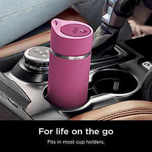 Ninja, Travel Mug, Sip Perfect 16oz, Brings Hot Drinks to Sippable Temperature in Minutes, Stainless Steel, Leak Proof, Dishwasher Safe, Metal, Insulated Tumbler, Fuchsia Pink, DW1603BP