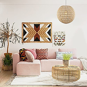 JONATHAN Y JYL6503B Luna 15.75" 1-Light Bohemian Modern Woven Rattan/Iron LED Pendant Farmhouse Coastal Adjustable Dining Room Living Room Kitchen Island Foyer Bedroom Hallway, Cream/White