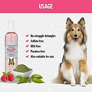 Veterinary Formula Solutions Gloss & Glide Detangler, Shine Builder, Conditioner Spray for Dogs – Quickly Detangles Matted Hair – With Silk Protein and Antioxidants (8 Fl. Oz.)