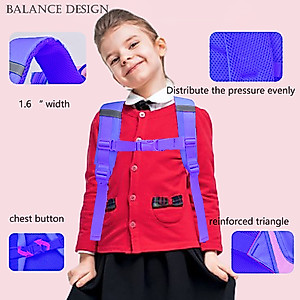 HT HONOR . TRUST Girls Backpack for Preschool Toddler ,15inch Kids Backpacks for Girls Purple Bookbags Kindergarten Children's School bag