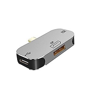 Multiport Adapter 3 in 1 USB TYPEC to 4K Mini DP/USB 2.0/100W PD Fast Charging Muilti-Port Expansion Portable USB C Hub Compatible with Mac Book Pro Mac Book Air (DP+PD+USB C Port)
