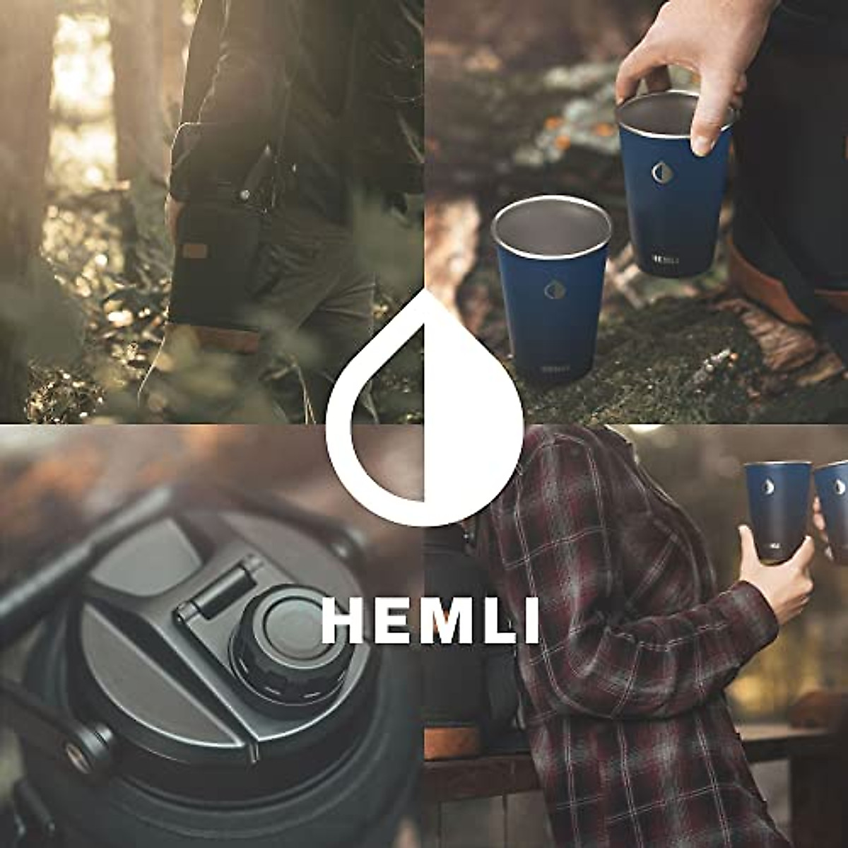 HEMLI One Gallon Water Bottle Insulated, 128 oz Insulated Stainless Steel Water Bottle, One Gallon Jug, Double Wall Vacuum-Sealed Insulated Beer Growler, with Carrying Case