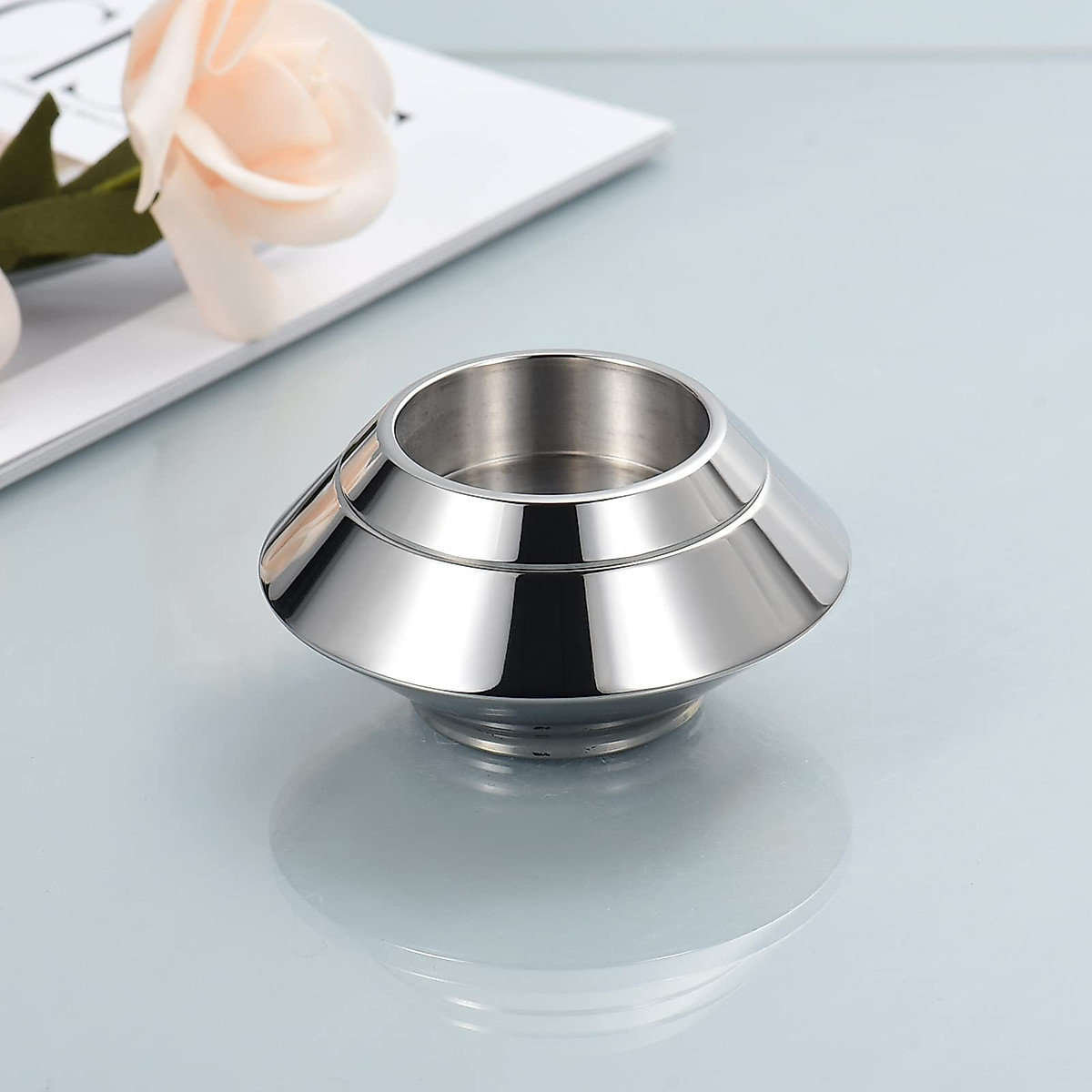 shajwo Cremation Urn for Human Ashes Stainless Steel Candle Ash Holder Keepsake Urn for Ashes Candlestick Mini Funeral Urns for Pet Ashes,Silver