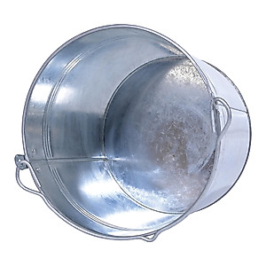 Vestil BKT-GAL-325 Galvanized Steel Bucket, 9-13/16" Depth, 3.25 gallon, 28 pound Capacity, Silver