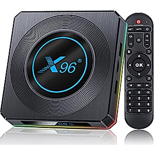 Android TV Box 11.0, X96 X4 Android TV Box 4GB RAM 32GB ROM, Amlogic S905X4 Quad-Core 64bits 1000M LAN Dual-WiFi 2.4G/5G 8K/6K/AV1/3D/USB 3.0/BT 4.2 Android Box