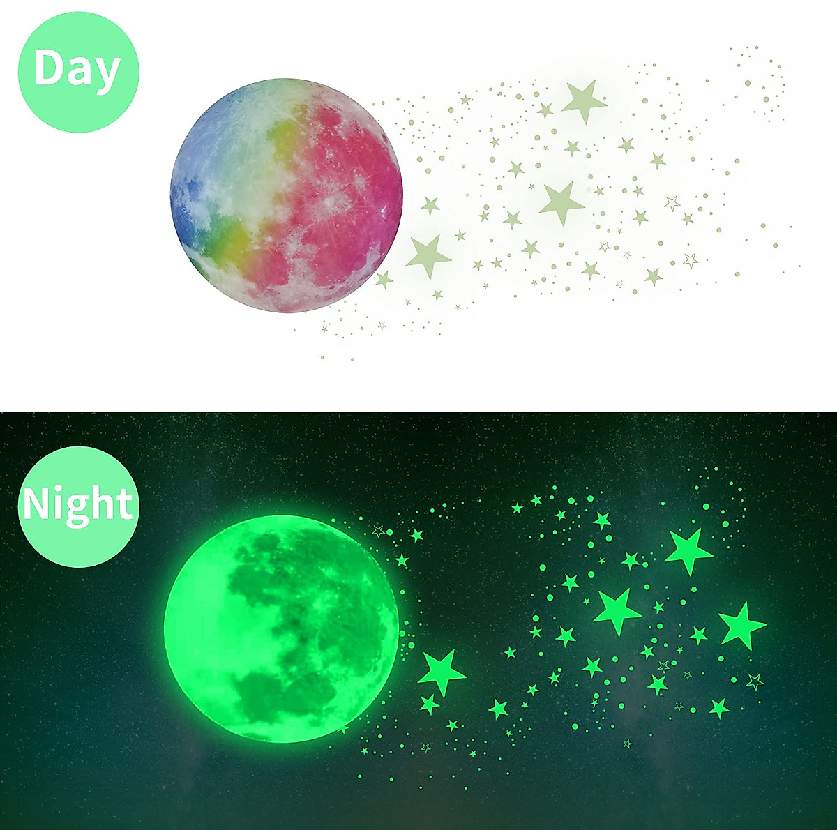 Glow in The Dark Stars for Ceiling,Star Decorations for Bedroom,Kids Boys Girls Room Decor,Wall Stickers for Bedroom,Play Room,Living Room,Wall Decorations,Baby Room Decor,Best Birthday Gift