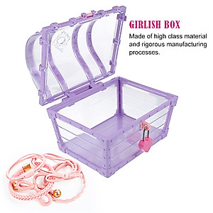ibasenice 1set Pirate Art Treasure Chest Lovely, of Girls Toys and Diamond Jewelry Bin Children Trays Clear Trunks Decor Home Storing Jewery Earring Accessories Transparent