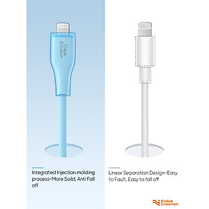 CableCreation Phone Charging Cord 6FT/1.8m, USB to Lightning Cable, USB Liquid Silicone Cord [MFi Certified] for iPhone 14/14 Pro/13/13 Pro/ 12 Pro Max/ 12/11 /X/XS/XR/ 8 Plus/AirPods Pro, Blue