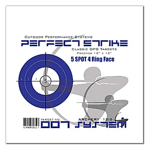 Perfect Strike ARCHERY System Targets. Classic OPS No. 007. Five Spot Targets. Heavy Paper Practice Targets. Great for improving Accuracy. 12" x 12". (24 Targets.)