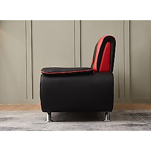 Kingway Inc Sofas, 3 Seat, Black&Red