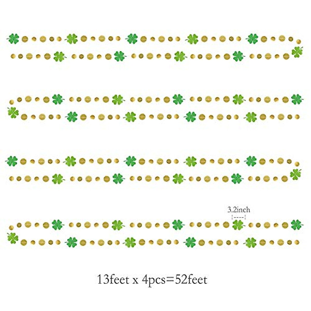 Glitter St Patricks Day Garland Kit Saint Patricks Party Decorations Shamrock Clover Garlands Banner Streamer Backdrop Hanging Decoration for Spring Birthday Baby Shower Irish Parties Supplies