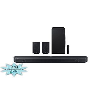 SAMSUNG HW-Q990C 11.1.4ch Soundbar with Rear Speakers and Dolby Atmos with an Additional 1 Year Coverage (2023), Titan Black (Renewed)