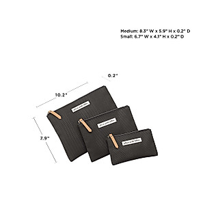 Petunia Pickle Bottom Organizer Trio, Zip-Close Pouches, 3 Sizes, For Diaper Bag, Stroller, Travel Bag, Carry Alone, Carbon Cable Stitch