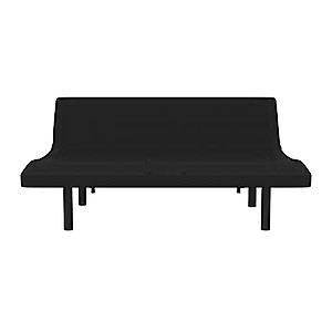Flash Furniture Selene Adjustable Bed Base-Black Anti-Skid Upholstery-Height Adjustable Legs-Programmable Wireless Remote-Independent Head/Foot Incline-King