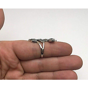 argunjewellery Turkish Jewelry Leaves Cool Marcasite 925K Sterling Silver Women's Ring