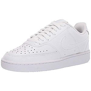 Nike Women's Court Vision Low Sneaker, White/White-White, 9 Regular US
