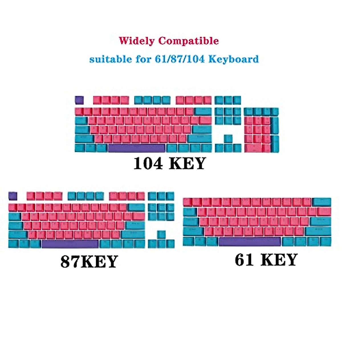 61 PBT Game keycap, 60% Backlight with Key Puller OEM Configuration American Layout, 87/104 Cherry MX Mechanical Keyboard (no Keyboard) (Ahris)