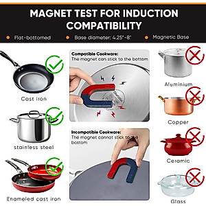 Chefzilla Induction Cooktop 2 Burner Foldable 1800W | Portable Induction Countertop Dual Burner Fast Warm-Up | Induction Hot Plate for Cooking Kitchen RV Camping | Induction Cooker Heater (Black)