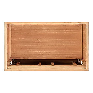 Signature Hardware 950706-36-RUMB-8 Aliso 36" Free Standing Single Basin Vanity Set with Teak Cabinet, Granite Vanity Top, and Rectangular Porcelain Undermount Sink