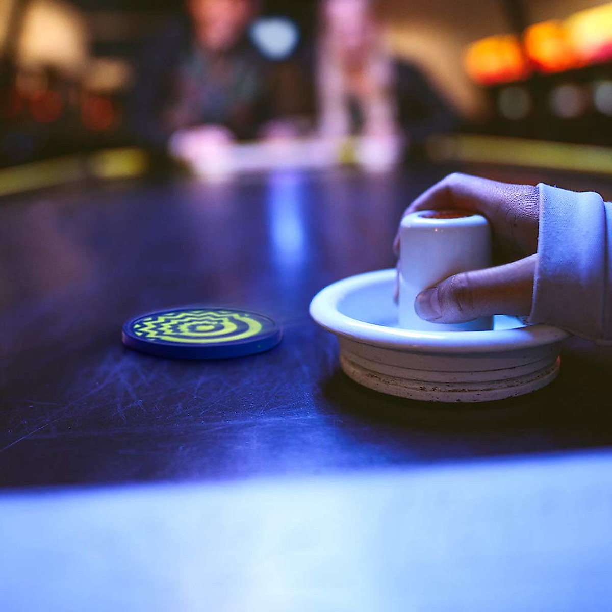 Vivid Two-Tone Air Hockey Pucks (6-Pack) | Wear-Proof Molded Psychedelic Patterns and Designs | Large 3.25-inch Pucks for Standard Air Hockey Tables | Perfect Addition to Game Rooms and Arcades