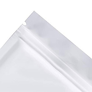 QQ Studio 100pcs Double-Sided Matte Foil Flat Packaging Zipper Seal Bags (3" x 4", Matte White)