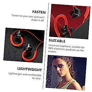 Hemobllo 1 Pair Earphones Workout Headphones Headphones Noise Cancelling Wired Headphones Ear Hooks for Earbuds Cheekbone Earphones Wired Earbuds for Running Red Headset Sports