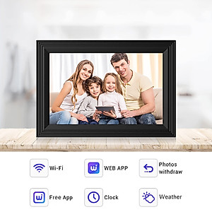 Mvgges Digital Picture Frame 10.1 Inch WiFi Digital Photo Frame, 16GB Storage, Auto-Rotate, IPS Touch Screen, Wall-mountable, Share Photos and Videos Instantly via Free App from Anywhere