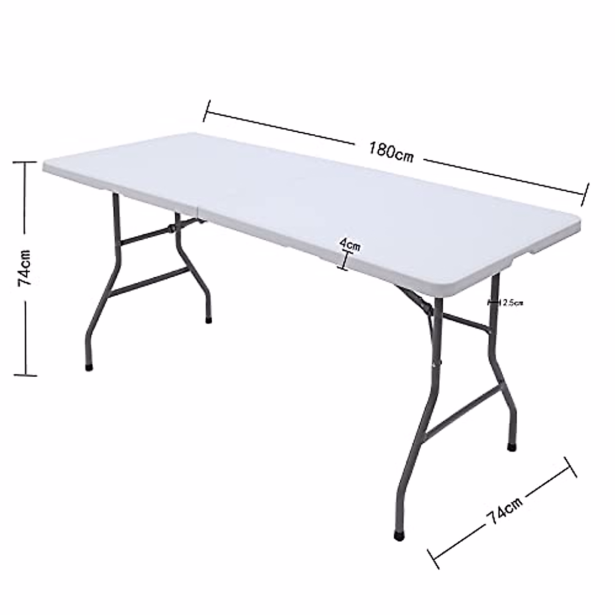 Aoeiye 6ft Folding Table Plastic Fold in Half w/Handle Heavy Duty Portable Indoor Outdoor for Garden Party Picnic Camping BBQ Dining Kitchen Wedding Market Events