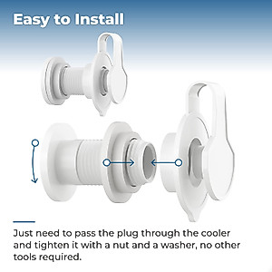 1.5" Shaft Length Cooler Drain Plug Assembly Replacement for Coleman Xtreme Coolers 50 qt, 58 qt, 82 qt Part Number:5010005241,Rubbermaid Cooler Accessories,Cooler Parts Fits Most Coolers