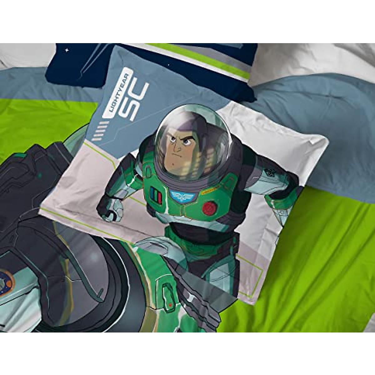 Jay Franco Disney Pixar Lightyear Ready to Go 5 Piece Twin Size Bed Set - Includes Comforter & Sheet Set - Bedding Features Buzz - Super Soft Kids Fade Resistant Microfiber (Official Product)